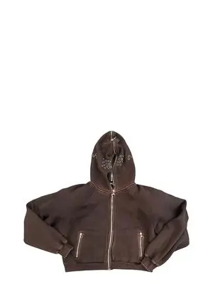 THUG CLUB Bulk Shoulder Gladiator Zip-up Hoodie - Black