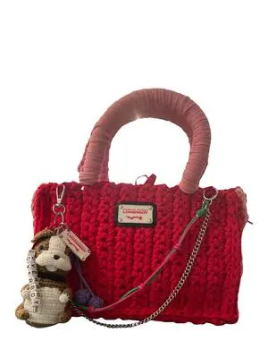 CHARLES JEFFREY Charles Jeffrey Loverboy Bucket Bag With Bulldog Charm Red