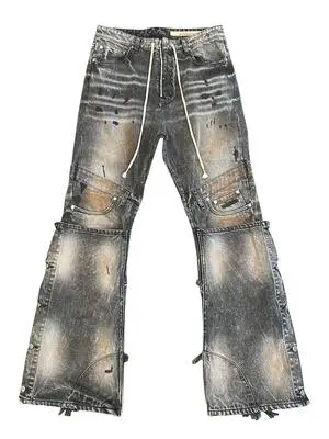 SECND SLF Reconstructed Texas Flare Denim - Black