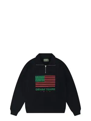 DENIM TEARS 1619 Quarter Zip - Black