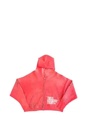 SEKRIT SAINTS Time Capsule Zip-up Hoodie - Red