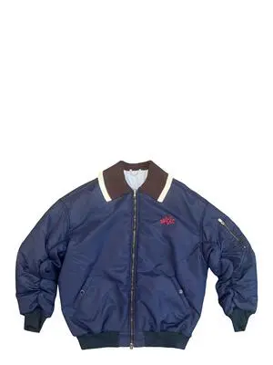 CHARLES JEFFREY Bomber Jacket With Knitted Collar - Blue