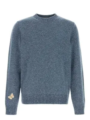 Valentino Garavani Melange Virgin Wool Sweater - Blue