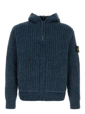 Stone Island STONE ISLAND Stone-Effect Knit Sweater Blue