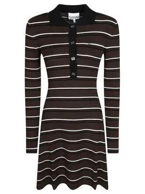 GANNI GANNI Mini Ribbed Merino Gown