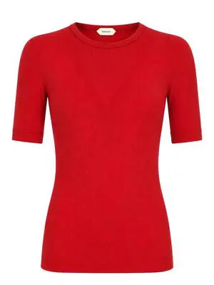 Versace Elegant Virgin Wool T-shirt - Red