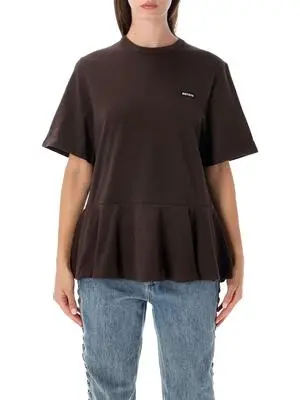 ROTATE BY BIRGER CHRISTENSEN Peplum Hem T-shirt - Mole Brown