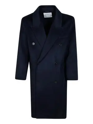 AMARANTO Double-breasted Overcoat - Blu