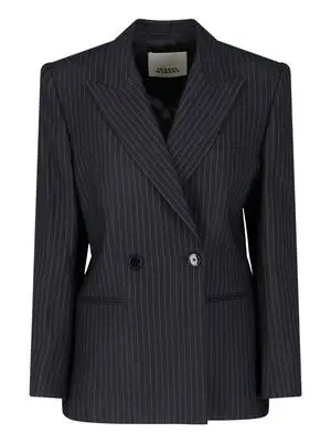 Isabel Marant Étoile Pinstriped Double-breasted Blazer - Black