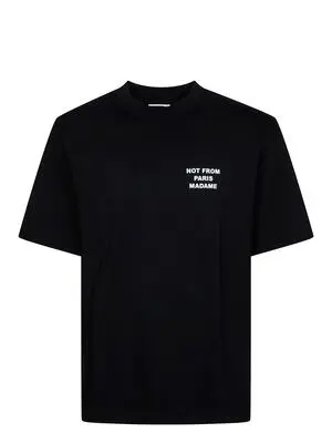 Drole De Monsieur Bold Slogan T-shirt In 100% Cotton - Nero