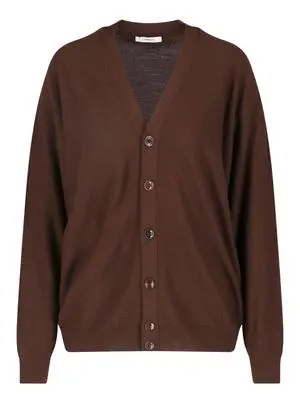 LEMAIRE V-neck Button-front Cardigan - Brown