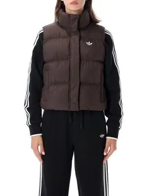 ADIDAS ORIGINALS Padded Regular-fit High-neck Zip Vest - Marrone
