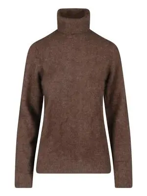 PAROSH Turtleneck Sweater - Brown