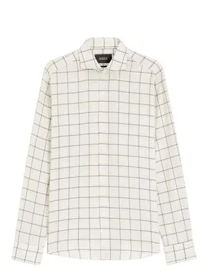 BOSS Regular-fit Shirt In Checked Cotton Flannel - Light Beige