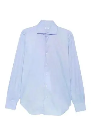 BARBA NAPOLI Spread-collar Button-up Shirt - Blue