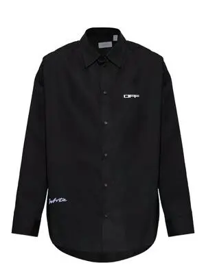 Off-White Logo-print Cotton Shirt - Black