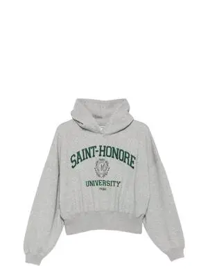 Maje Logo-embroidered Hoodie - Grey