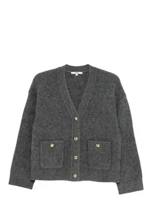 Maje Button-up Patch-pocket Cardigan - Grey