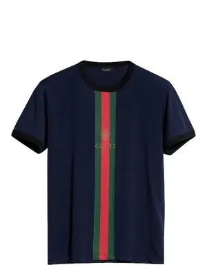 Gucci Cotton Jersey T-shirt With Print - Blue