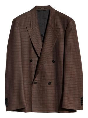 Gucci Gingham Wool Jacket - Brown