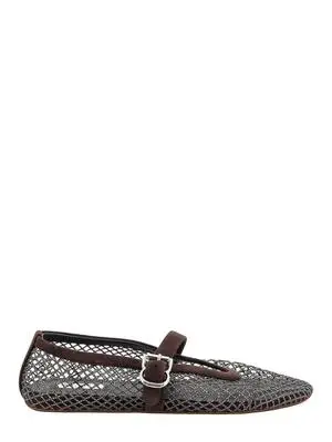 Alaïa ALAIA Flat Mesh Ballet Flats With Rhinestone Detail Multicolor