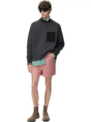 Loewe LOEWE Cotton Blend Anagram Pocket Sweater Grey/black