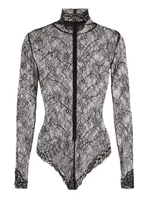 Valentino Garavani Floral Lace Bodysuit - Black