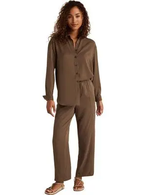 HAVEN WELL WITHIN Drapey Twill Tapered Leg Pants