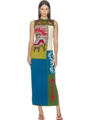 ALEMAIS Alemais Lasso Patchwork Knit Dress
