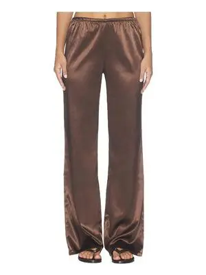 MORE TO COME Zoella Satin Pull-on Pant - Dark Brown