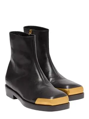 Balmain Textured Square-toe Boots - Black