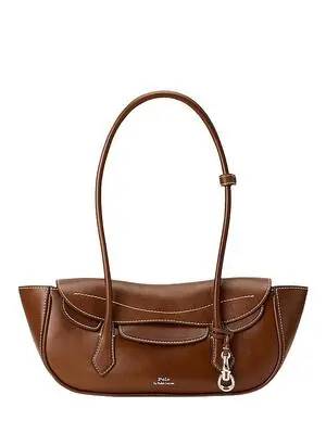 Polo Ralph Lauren Leather Blaze Small Shoulder Bag - Chesnut