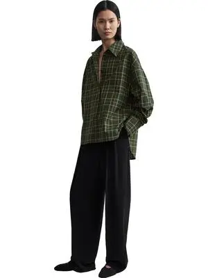 TOTEME Boxy Structured Shirt - Pine,popcorn