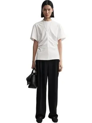 TOTEME Slouch Waist Jersey Top - White