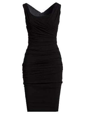Dolce & Gabbana Virgin Wool Crepe Midi Dress - Black