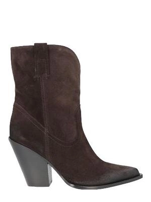 Elena Iachi Suede Cowboy Ankle Boots - Brown