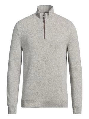 Fedeli Cashmere And Leather Turtleneck Pullover - Grey
