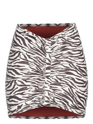 REINA OLGA Polyamide Econyl Tiger Stripes Mini Skirt - Brown