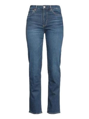 Ag Cotton Blend Straight-leg Denim Trousers - Blue