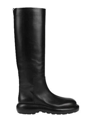 JIL SANDER Leather Riding Boots - Black