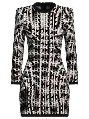 Balmain Mini Dress Wool, Viscose, Polyamide, Elastane - Black