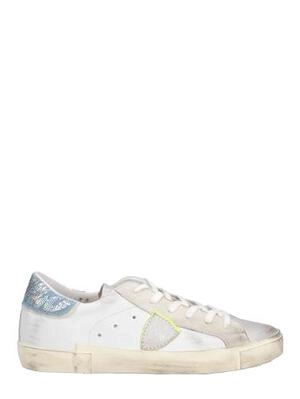 Philippe Model Leather And Textile Fiber Low-top Sneakers - Silver