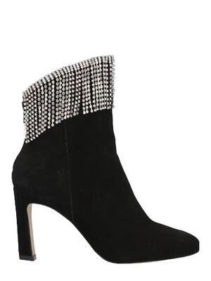 COSMOPARIS COSMOPARIS Suede Crystal-Embellished Ankle Boots
