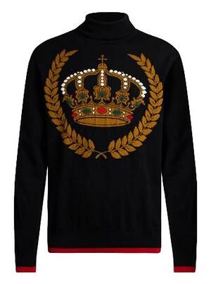 Dolce & Gabbana Cashmere Virgin Wool Turtleneck Pullover - Black