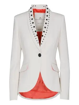 THE EXTREME COLLECTION Eleanore Studded Blazer - White