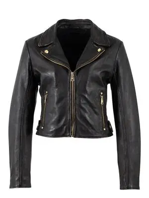 MAURITIUS Mauritius Leather Biker Jacket With Gold Hardware