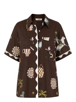 PALM COLLECTIVE Amara Blouse - Brown