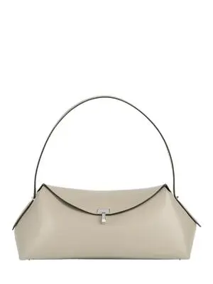 TOTEME TOTEME T-Lock Leather Shoulder Bag Beige