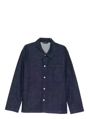 AGNES B. Chest Pocket Denim Shirt - Blue