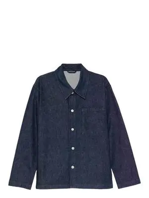 AGNES B. Chest Pocket Denim Shirt - Blue